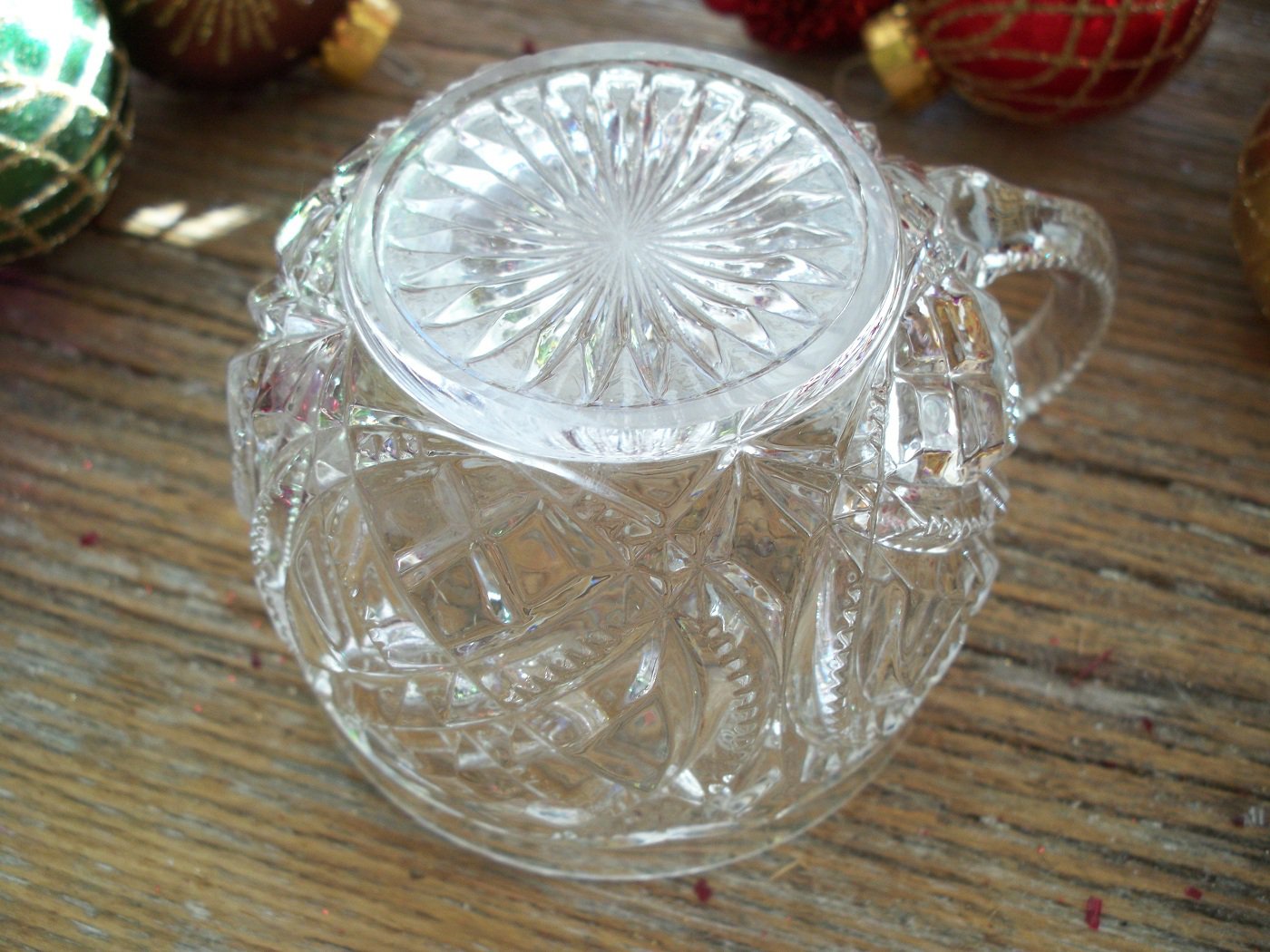 Set of 4 Cambridge Pressed Glass BIG X Cross Hatch Punch Cups c.1901