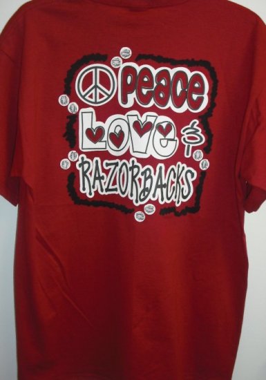 GIRLY GIRL "Peace Love & Razorbacks" Tee