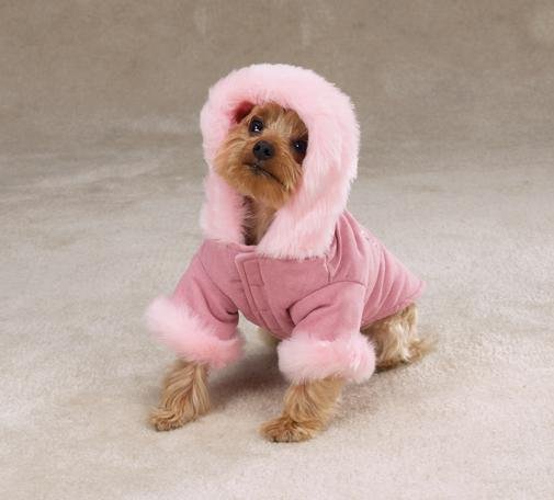 Pink Eskimo Hoodie Dog Sweater Christmas XX-small XXS