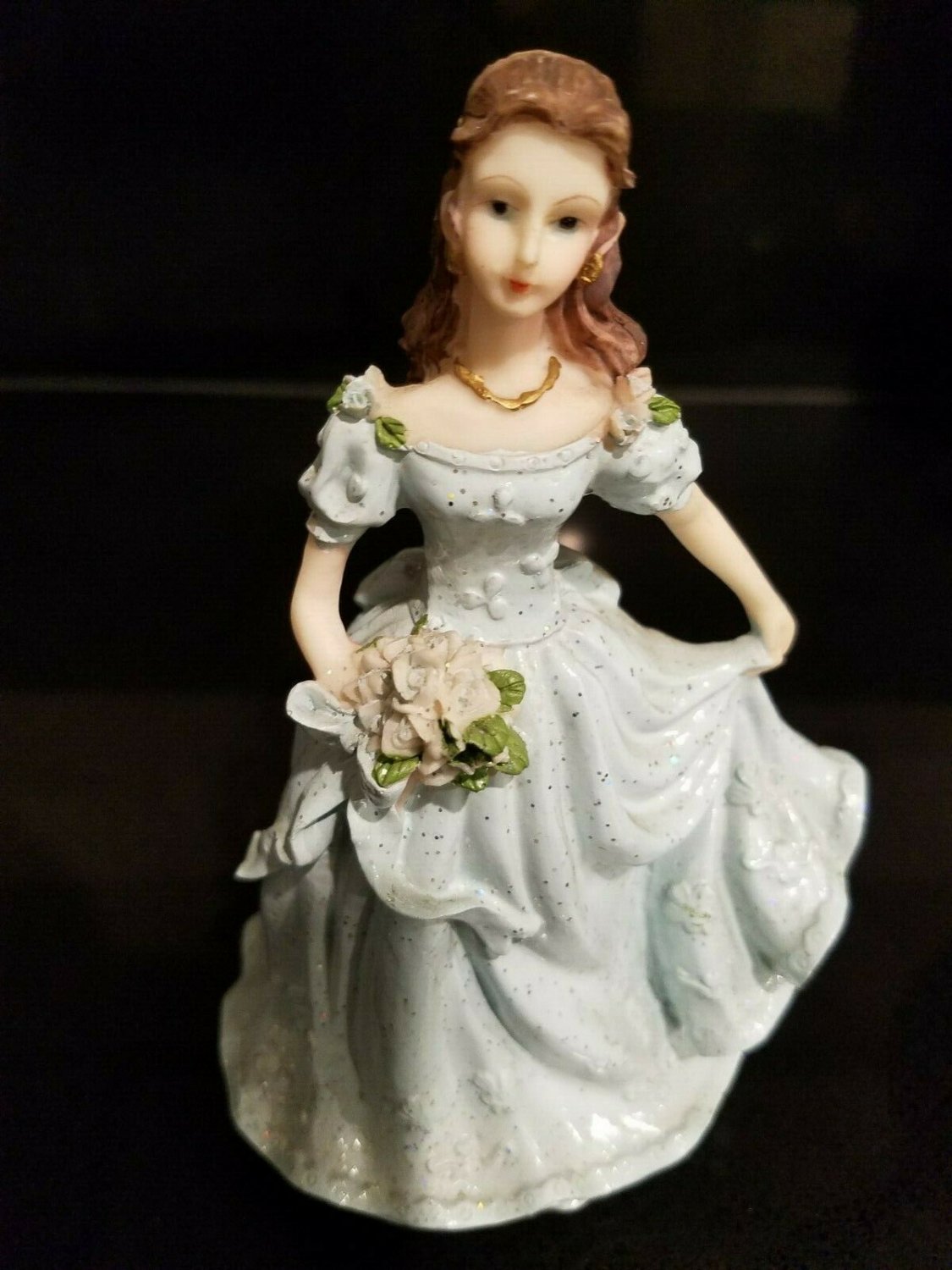 Quinceanera Cake Topper Figure Blue Dress