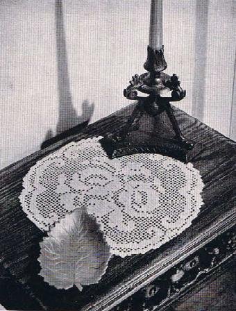 Filet Flower Rose Crochet Doily Mat, Rose Pattern