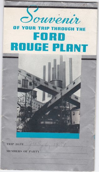 1939 Souvenir foldout map of Ford Rouge Plant