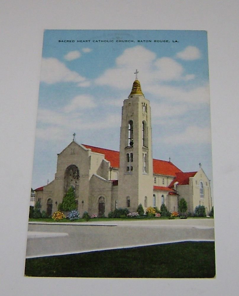 Vintage Postcard Sacred Heart Catholic Church Baton Rouge Louisianna
