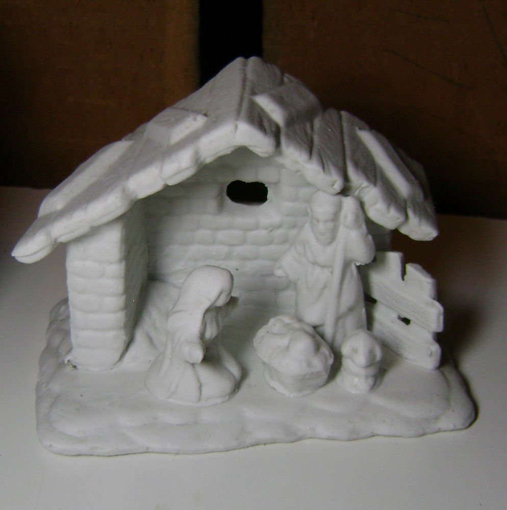 Enesco Miniature Nativity Figurines Set, White Porcelain