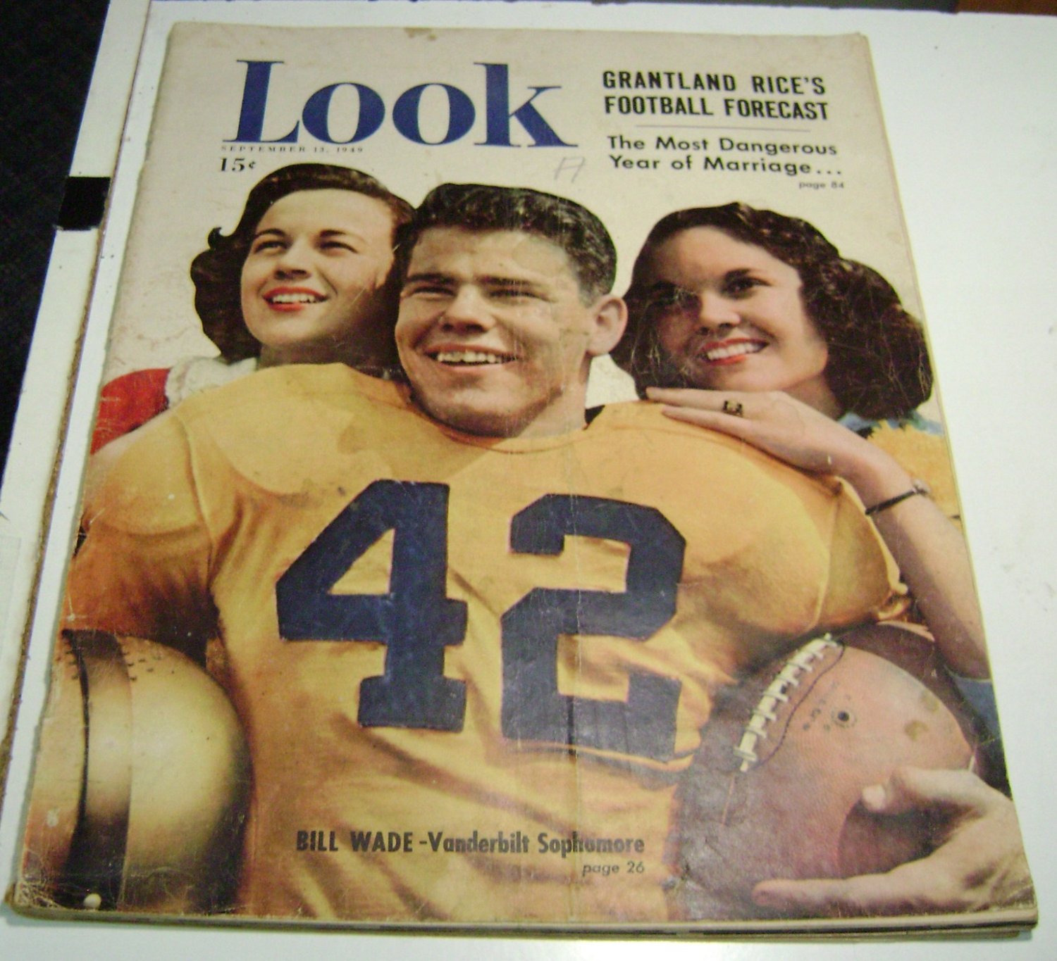Bill Wade Vanderbilt QB, Look Magazine, September 13, 1949