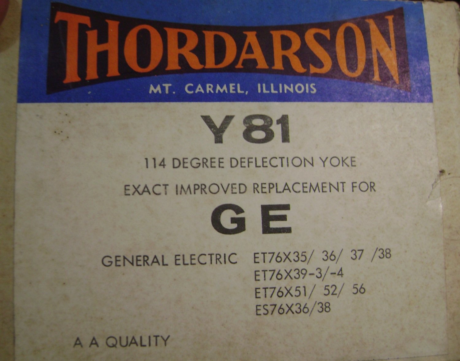 **UNAVAILABLE**THORDARSON - Y118 - Inductor, yoke. 114 Degree ...