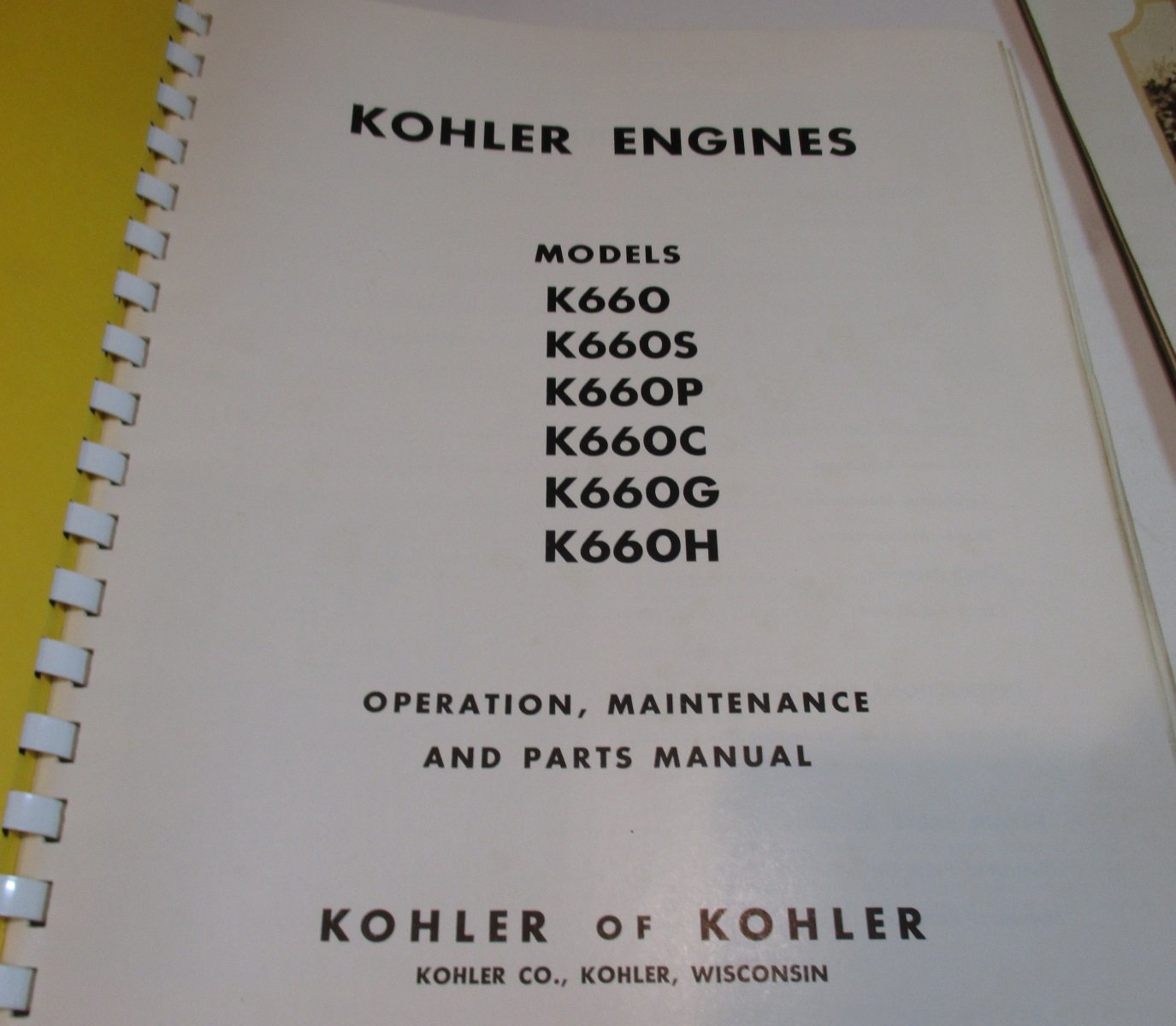Kohler Engines Operation Maintenance Parts Manuals K90 K160 K330 K660