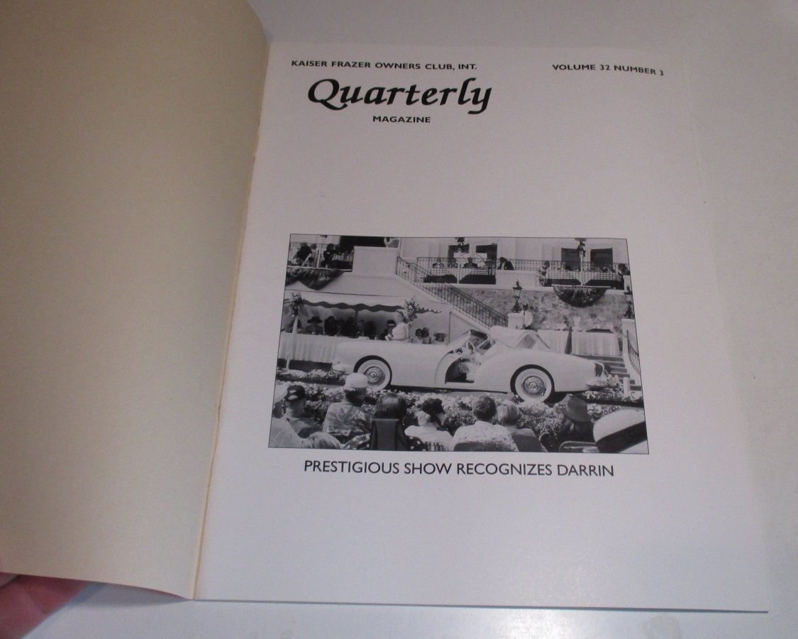 Kaiser Frazer Owners Club INT Quarterly Volume 32 1996 No 3