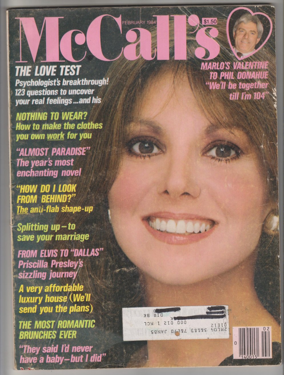 McCalls Magazine February 1984 Marlo Thomas Priscilla Presley