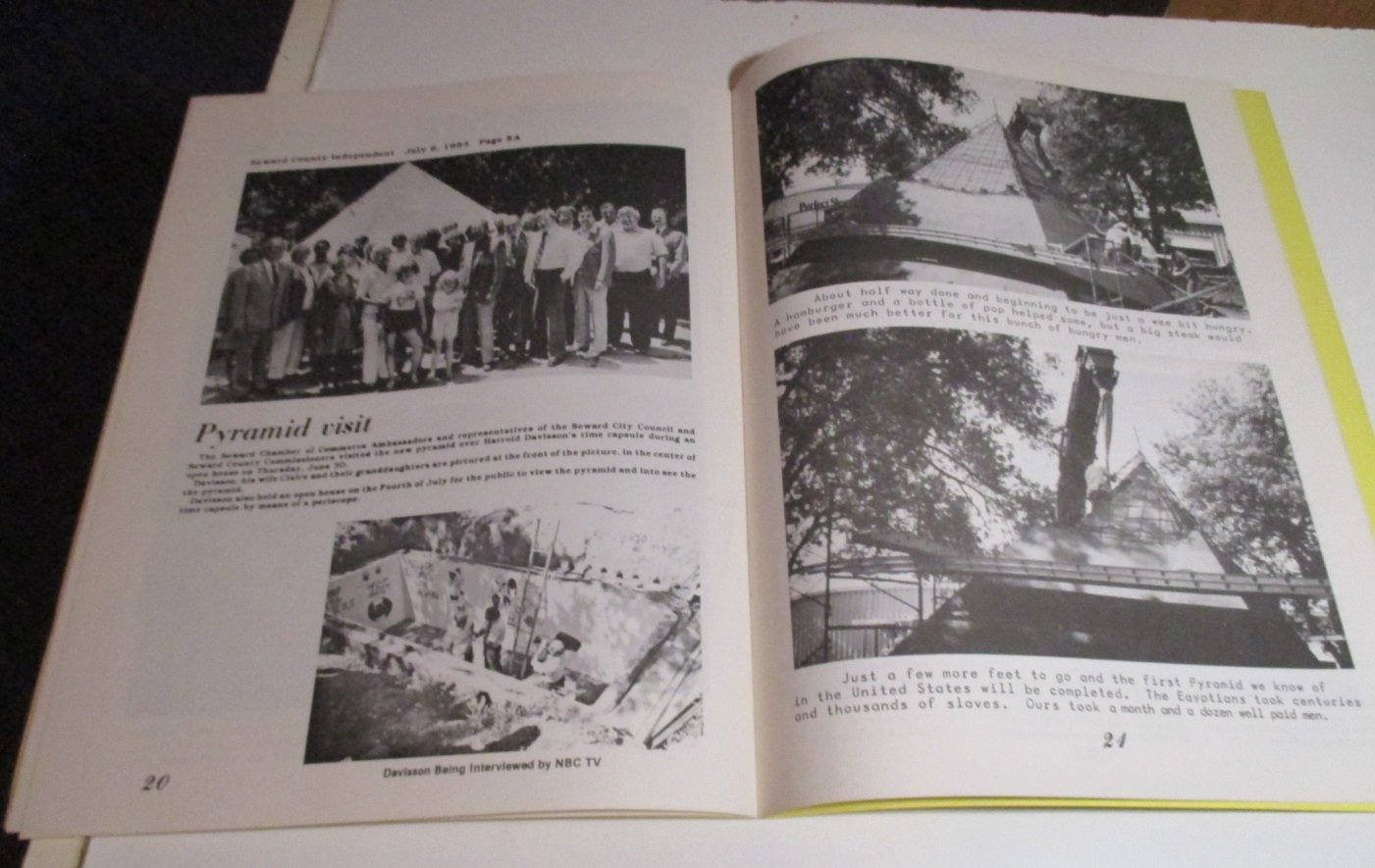 Building of a Pyramid Harold Davisson 1983 Seward Nebraska Time Capsule