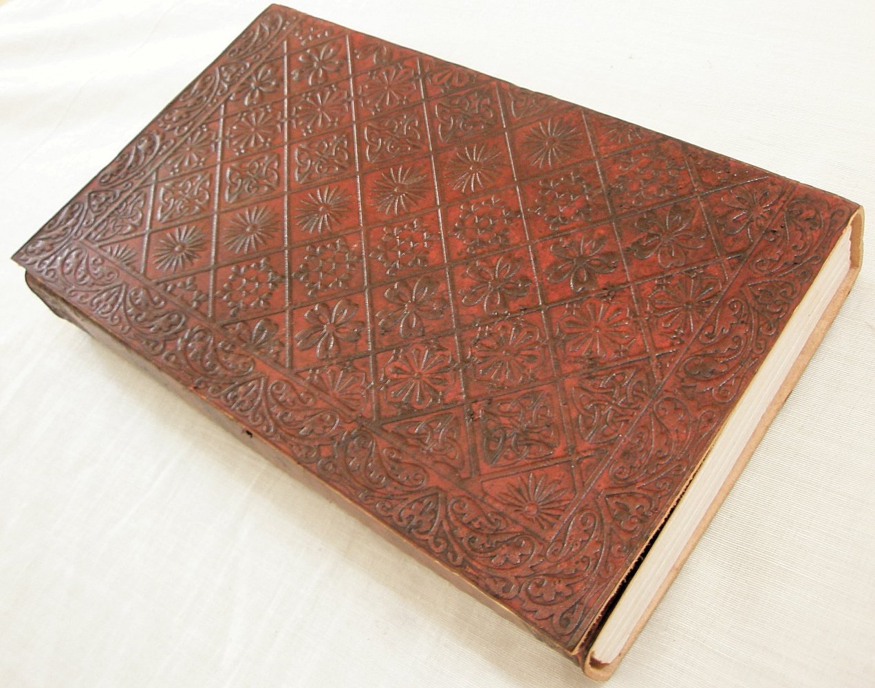 Handcrafted SUN Embossed Natural Paper Personalized Leather Journal ...