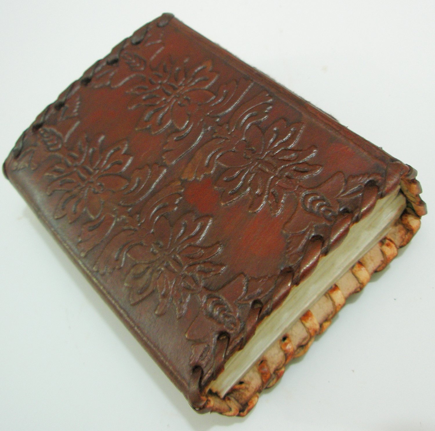 Handmade Leather Bound Mini Embossed Journal Pocket Diary Blank Writing ...