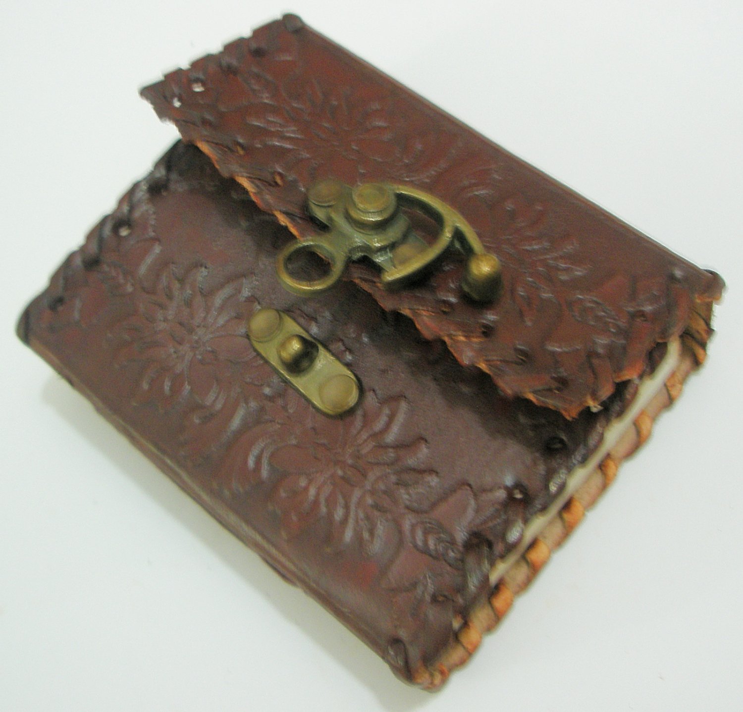 Handmade Leather Bound Mini Embossed Journal Pocket Diary Blank Writing ...