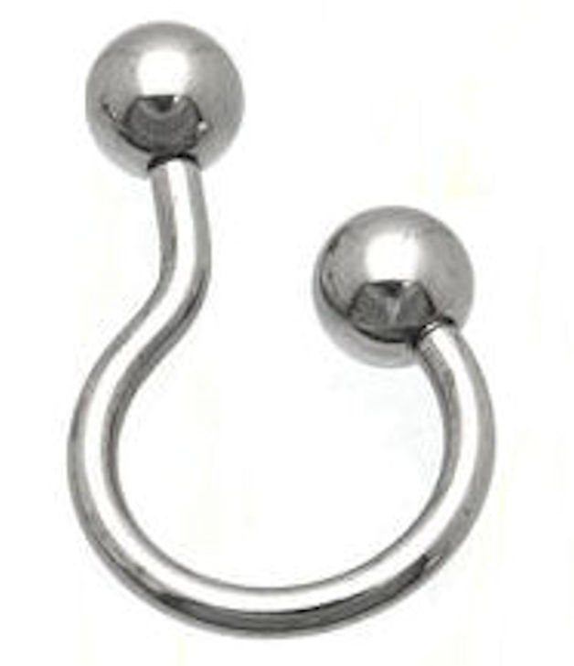 Curved Lippy Loop Labret 14G 1/4 Lip Ring Stud Piericng Jewelry 6mm