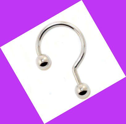 Curved Lippy Loop Labret 14G 1/4 Lip Ring Stud Piericng Jewelry 6mm