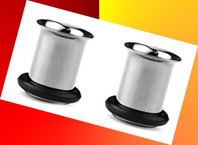 Pair 6G 4mm Steel Ear Tunnel Single Flare Plugs Earring Gauges