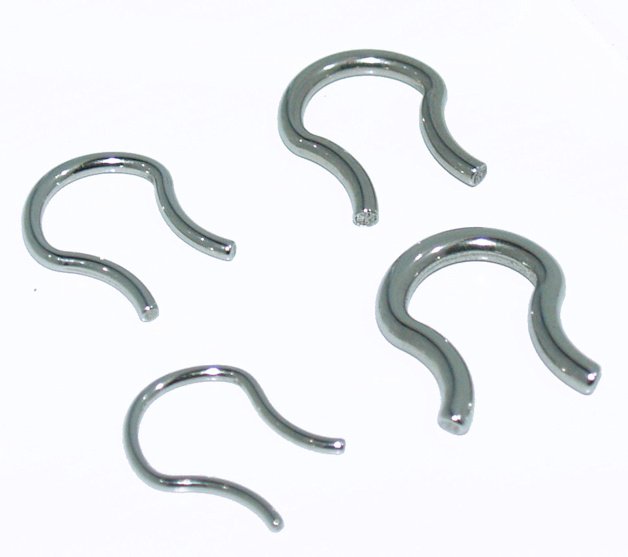 Steel Septum Retainer 12G 3/8 Nose Ring Stud Pin Jewelry Piercing Gauge