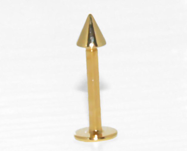 16G 5/16 Steel Anodized Golden Spike Lip Ring Labret Stud Monroe Tragus ...