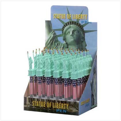 33279 3-Dozen Statue of Liberty Pens with Stand (Retail - 1.99ea.)