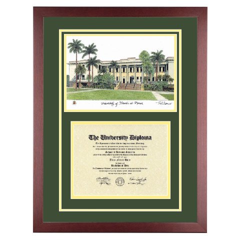 University of Hawaii Diploma Frame with UH Lithograph Art Print in ...