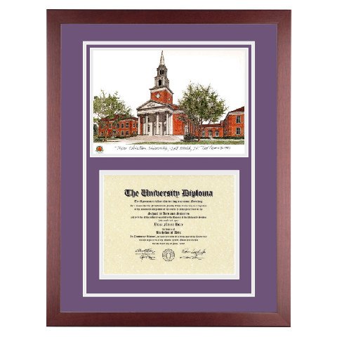 Texas Christian University Diploma Frame with TCU Lithograph Art Print ...