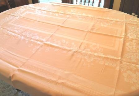 Peach Embossed Tablecloth 82 X 54