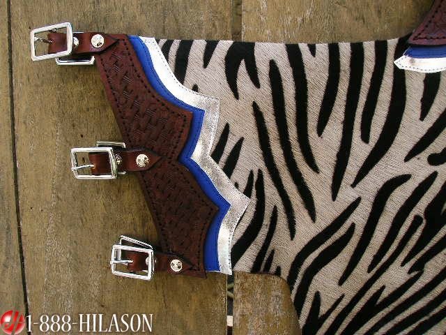 565 BULL RIDING ZEBRA HAIR ON LEATHER RODEO CHAPS
