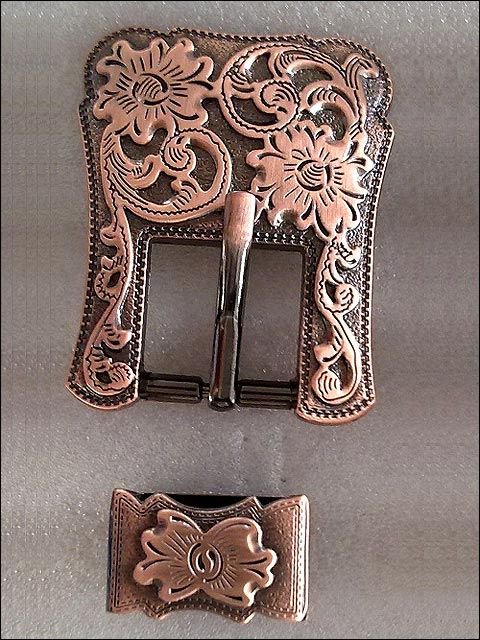 CN054F- ONE PIECE COPPER BUCKLE SET - 1.5 INCH