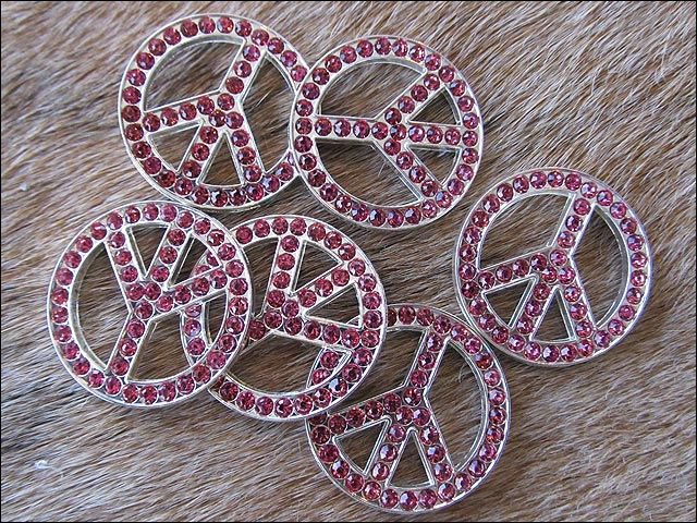 CN006F- 16 FUCHSIA PEACE RHINESTONE CONCHOS CRYSTALS HEADSTALL TACK BLING