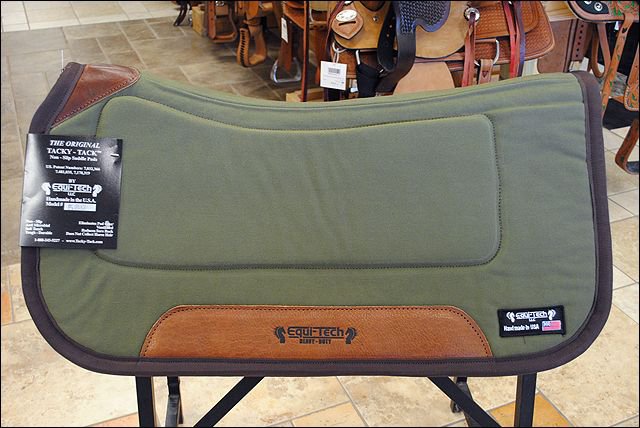 EQUI-TECH HEAVY DUTY SERIES BISON TOUGH TACKY TACK BASE SADDLE PAD - OLIVE