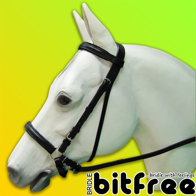 F-2BB30 ENGLISH BITLESS BITFREE BRIDLE EXTREMELY COMFORTABLE DRAFT SIZE