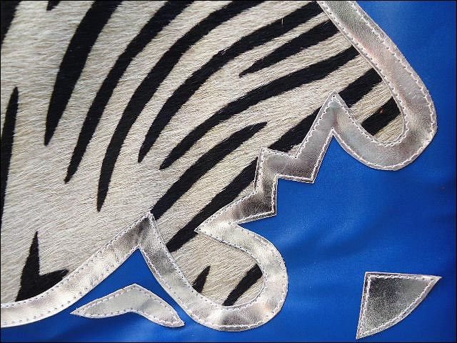 F-CH102 BULL RIDING ZEBRA HAIR ON LEATHER PRO RODEO CHAPS