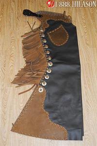 CH764F- NEW HANDMADE LEATHER TEXAS BELL RANCH COWBOY CHAPS LOADED WITH ...