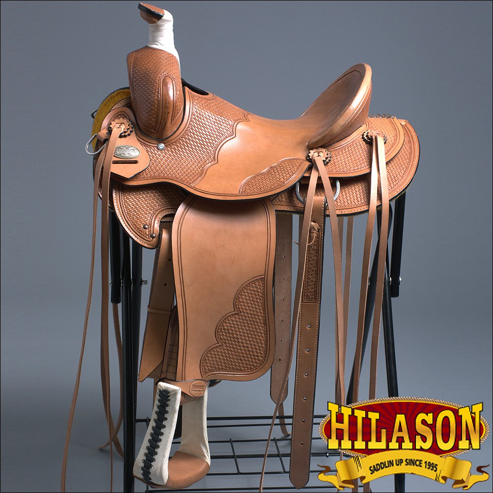 RS112-F HILASON WESTERN LEATHER BIG KING WADE RANCH COWBOY ROPING ...