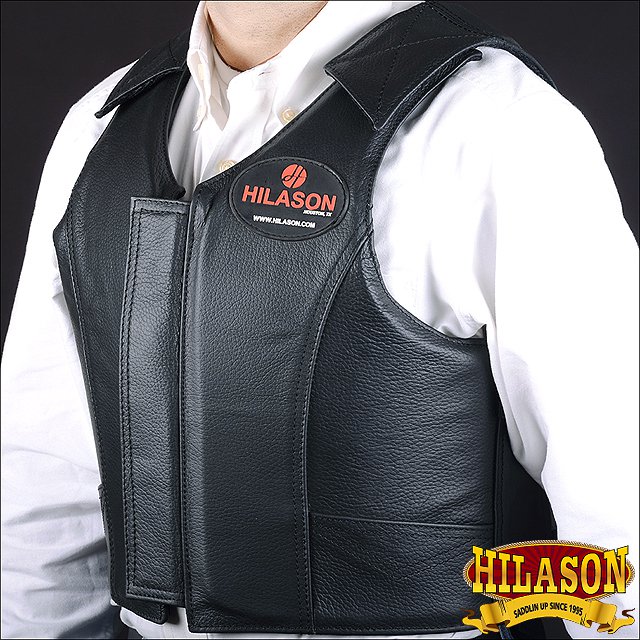 PV100-F HILASON LEATHER BAREBACK PRO RODEO BULL RIDING PROTECTIVE VEST ...