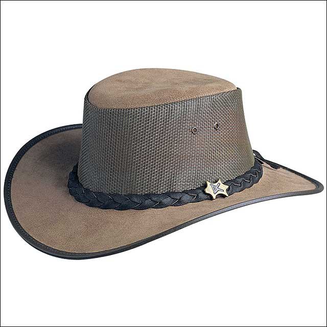 CONNER HANDMADE BC HATS COOL AS A BREEZE AUSTRALIAN LEATHER MESH CROWN HAT