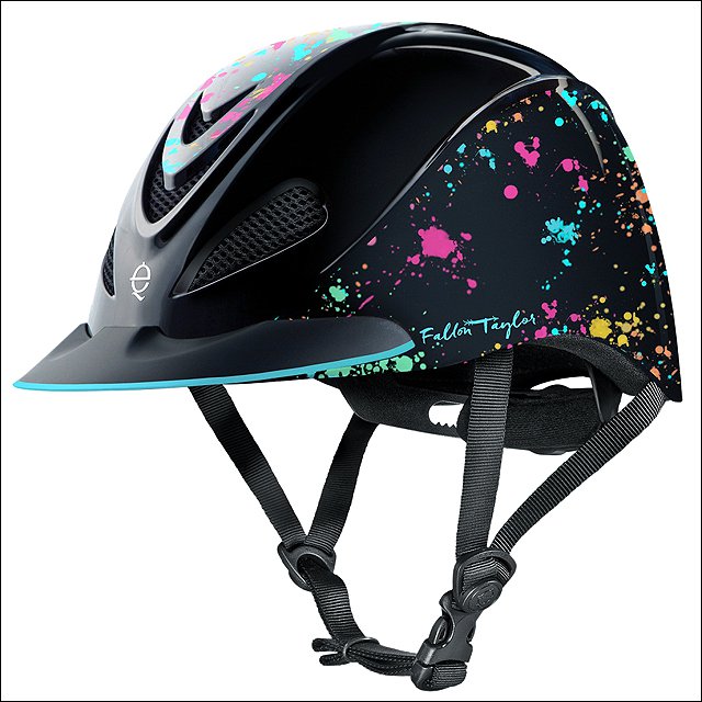 LARGE TROXEL FALLON TAYLOR MESH COVER HORSE RIDING WESTERN HELMET RAVE ...