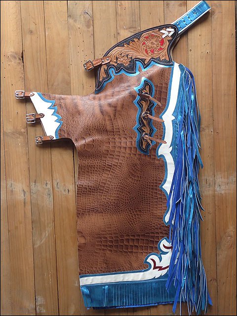 CH806F- HILASON BULL RIDING ALLIGATOR PRINT SMOOTH LEATHER RODEO ...