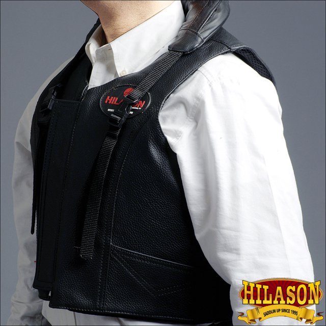 PV101- HILASON LEATHER BAREBACK PRO RODEO BULL RIDING PROTECTIVE VEST LARGE