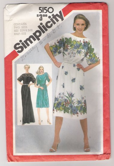 Pullover Dress in Two Lengths in Half-Sizes, Simplicity #5150 Sewing ...