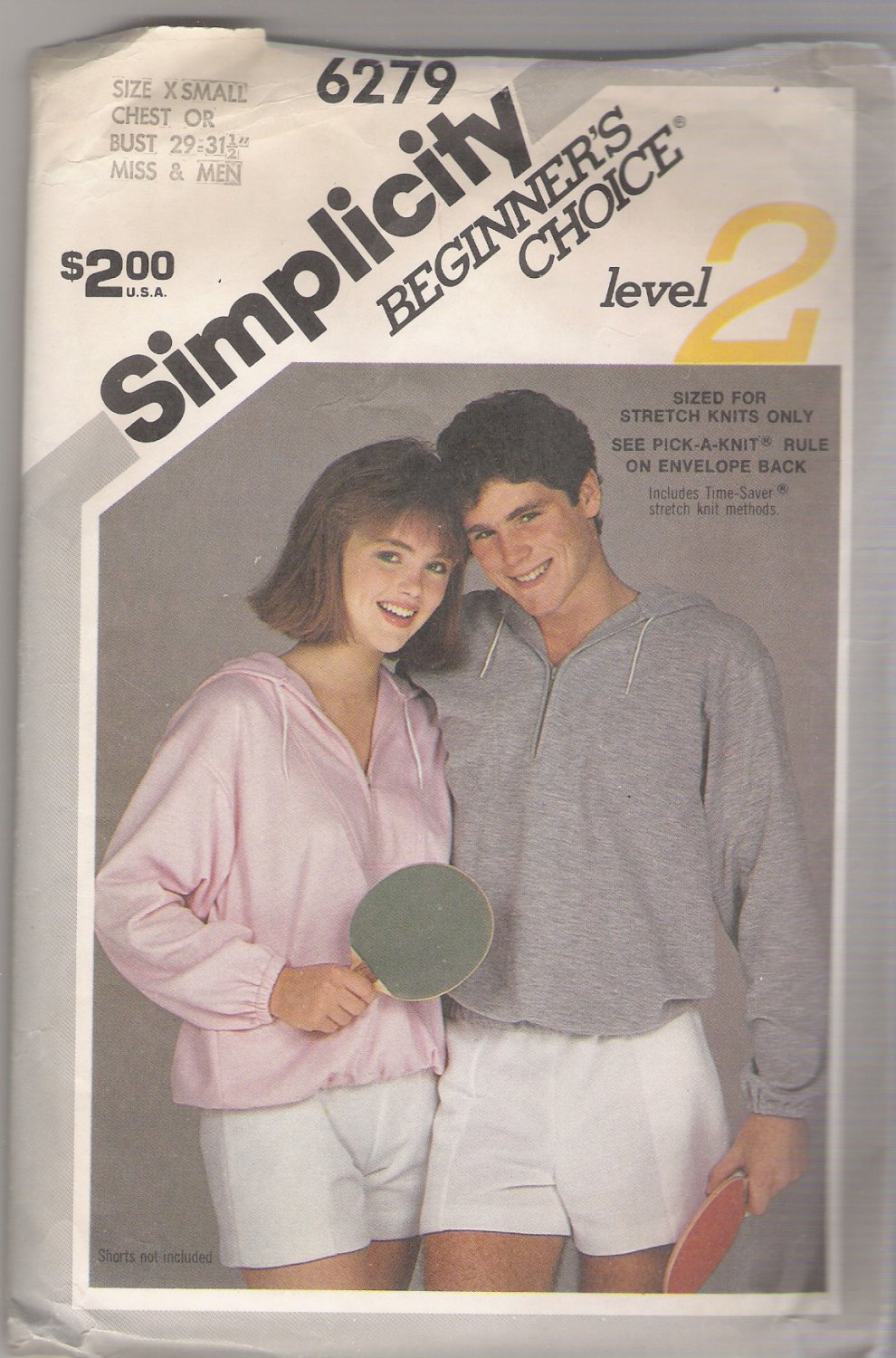 Misses' and Men's Pullover Hooded Sweatshirt Simplicity #6279 Sewing ...