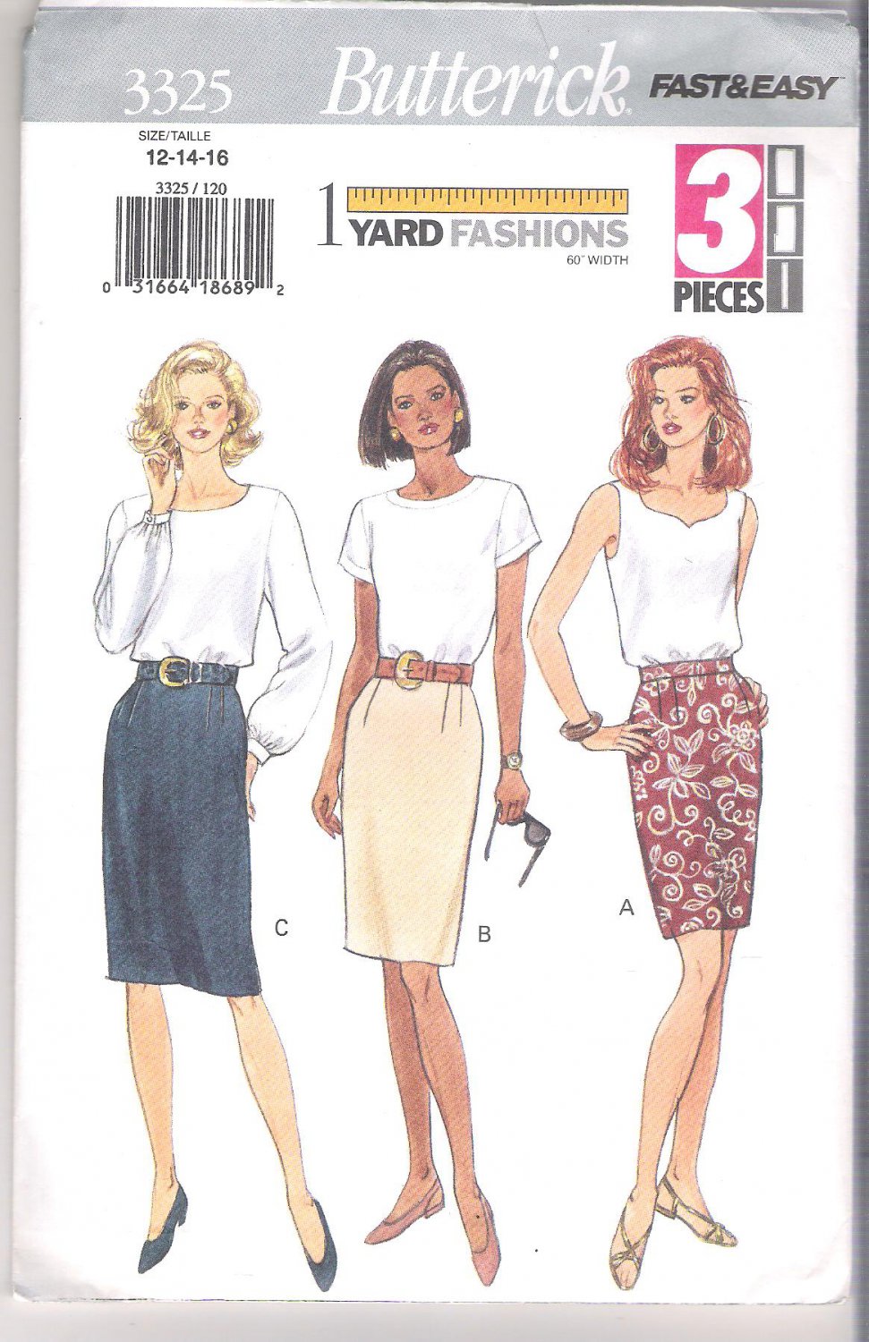 Misses' Skirt Butterick #3325 Sewing Pattern
