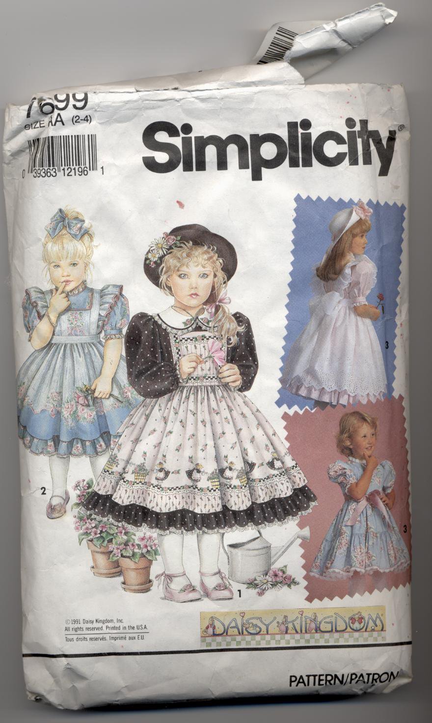 Child's Dress and Pinafore Simplicity #7699 Sewing Pattern