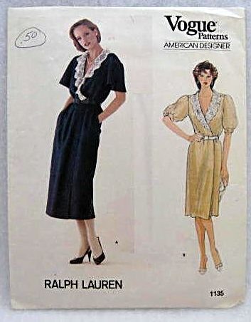Vogue Designer Ralph Lauren Wrap Dress Misses Size 12 Uncut Sewing ...