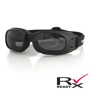 BOBSTER PISTON MOTORCYCLE GOGGLES SMOKE LENSES BLACK