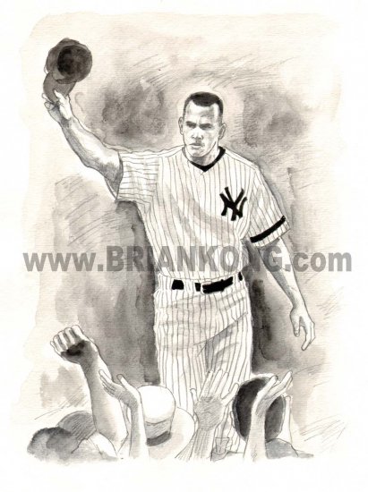 Alex Rodriguez: B&W Preliminary sketch