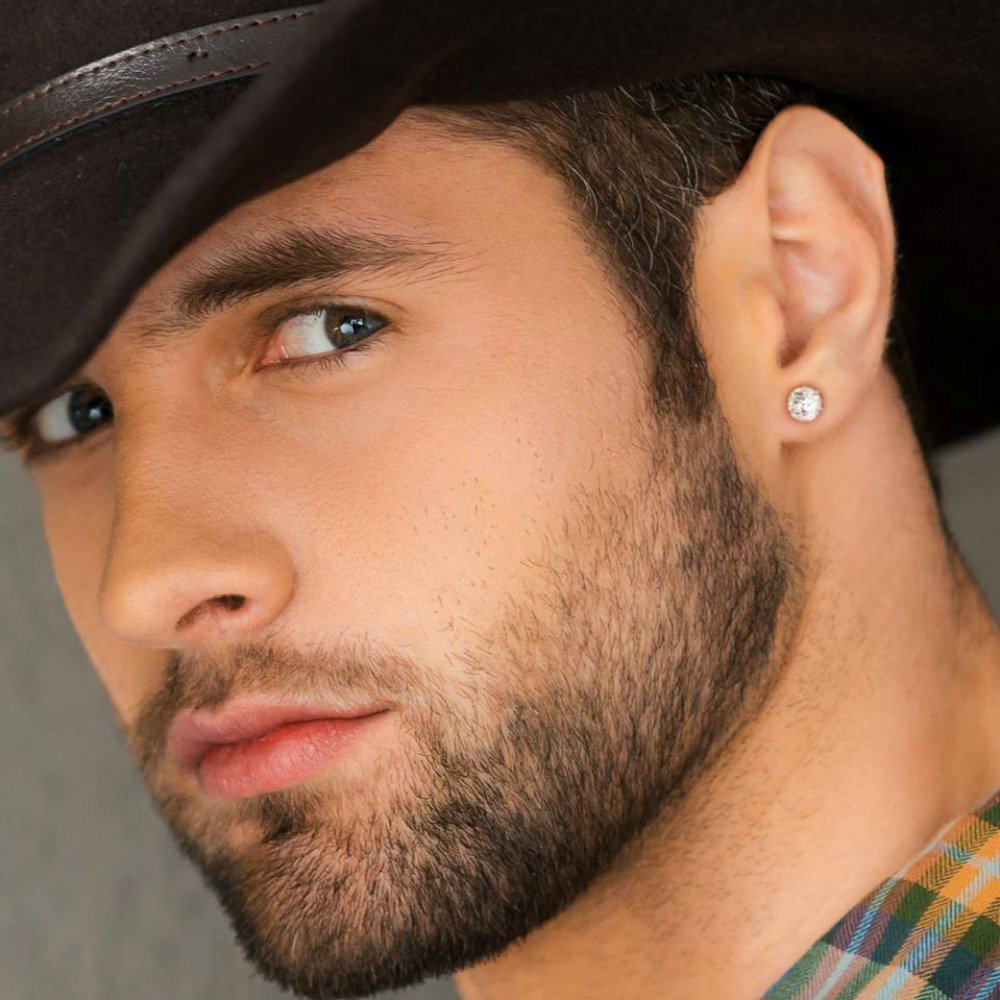 Mens diamond cz stud earrings, EC515 Mens diamond cz stud earrings, EC515