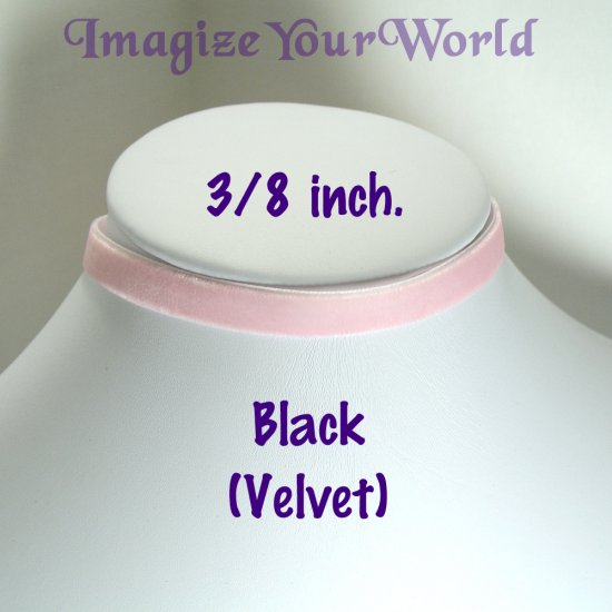Light Pink VELVET Choker (3/ 8ths of an inch) CUSTOM size adjustable