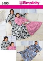 Simplicity 2490 Snuggie/Lounge blankets sewing patterns