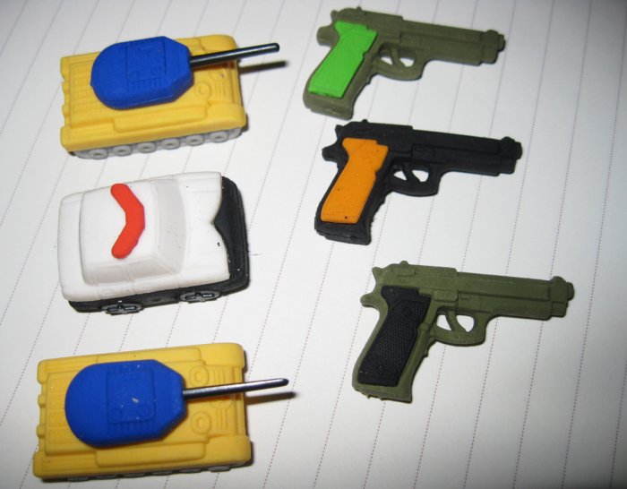 kawaii eraser/pencil rubber/military set/boy mini toy